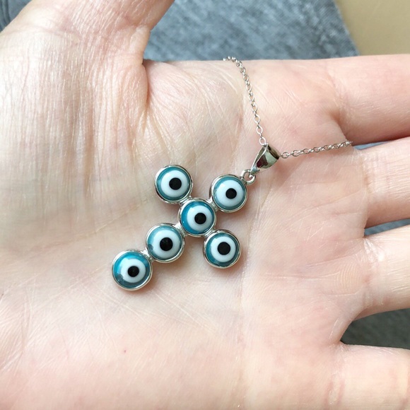 Element Shine | Jewelry | New 925 Sterling Silver Evil Eye Cross ...